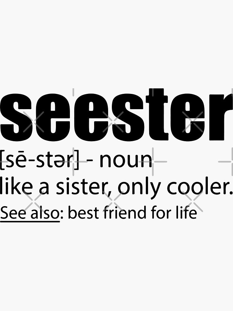 "Seester Definition,best friend for life" Sticker for Sale by ...