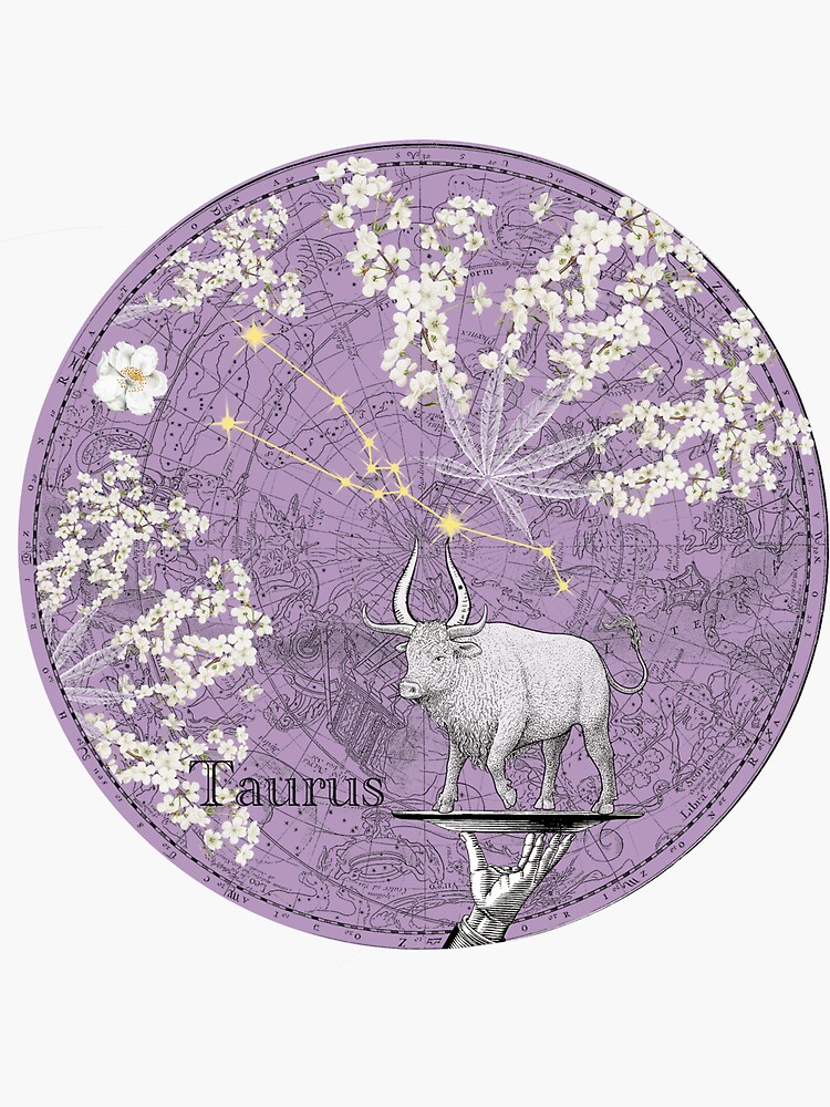 "Round Taurus Zodiac Sign" Sticker for Sale by sidonieblondel | Redbubble