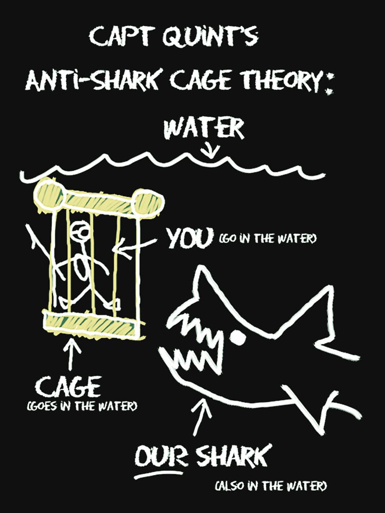 "Capt Quwt's Anti - Shark Cage Theory Water" Essential T-Shirt for Sale ...