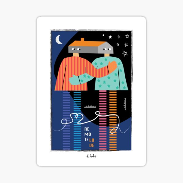 "Remote Love Art - Working from home" Sticker for Sale by dikuka ...