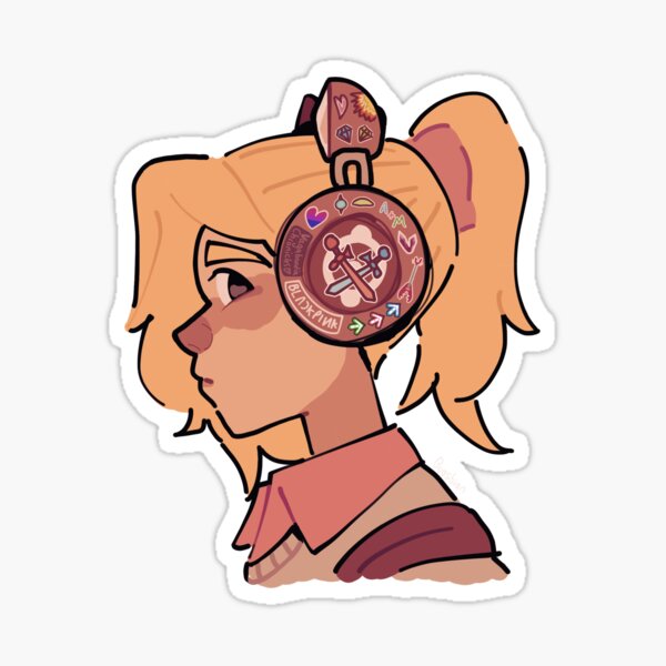 "Sasha headphones" Sticker for Sale by bugsbian | Redbubble