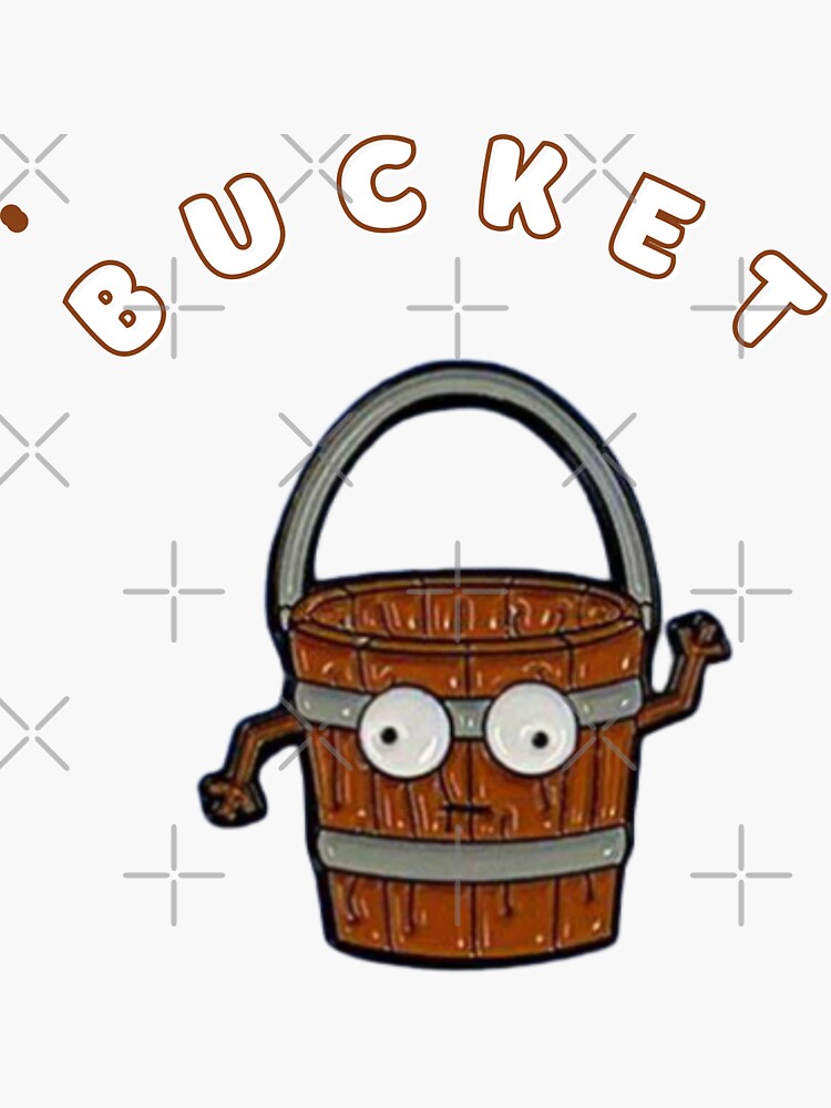 "Bucket oversimplified design is a simple modern design." Sticker for ...