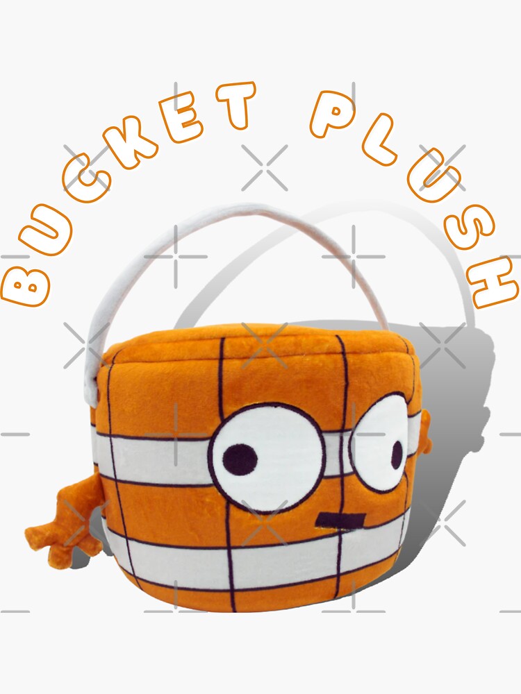 "Bucket plush oversimplified design is a simple modern design." Sticker ...