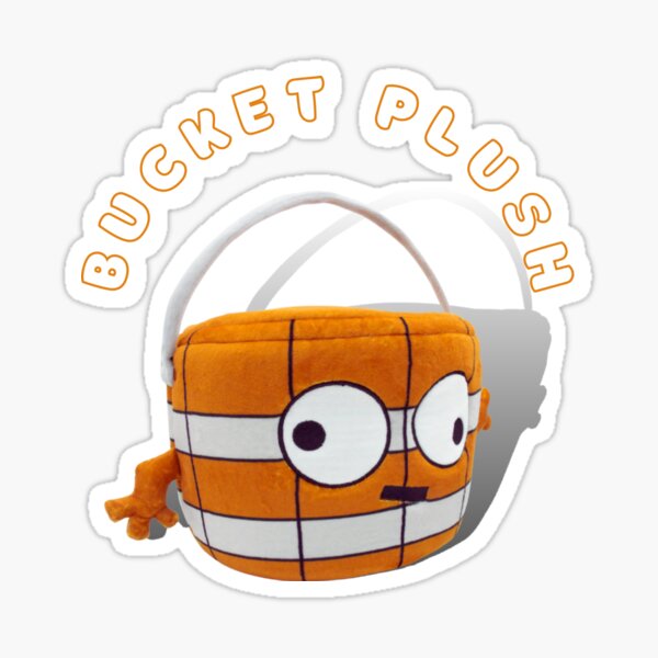 "Bucket plush oversimplified design is a simple modern design." Sticker ...