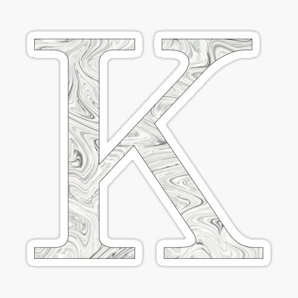 "Letter K in marble abstraction" Sticker for Sale by AuraVeris | Redbubble