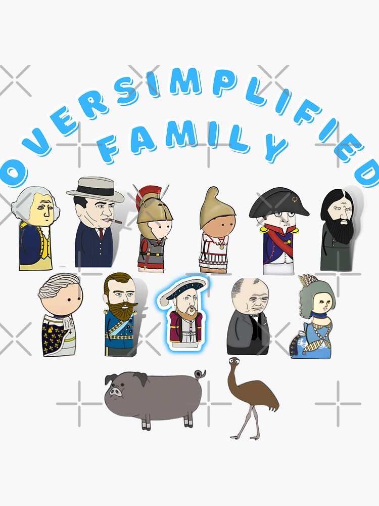 "oversimplified family design is a simple modern design." Sticker for ...