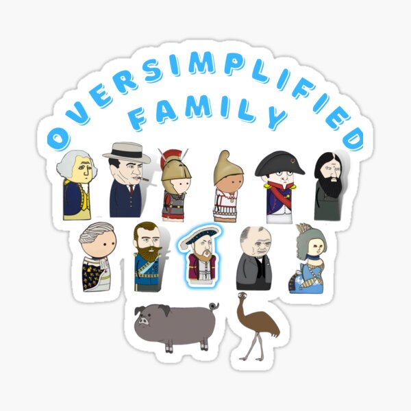 "oversimplified family design is a simple modern design." Sticker for ...