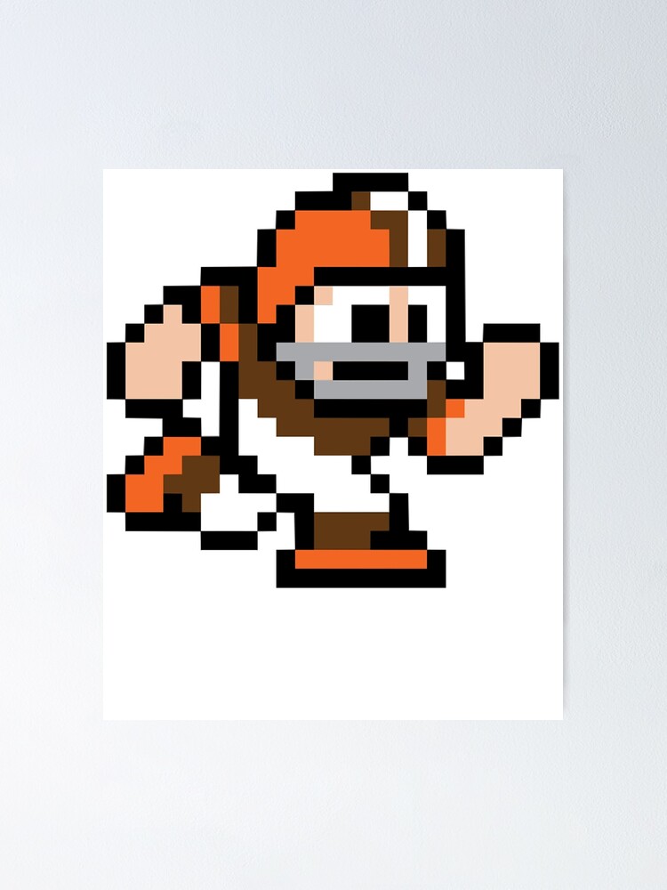 "Graphic Heroes 8 Bit Player Cleveland Browns Throwback" Poster for ...