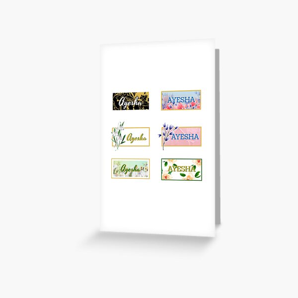 "Ayesha name sticker for hydro flask, name sticker image, sticker pack ...