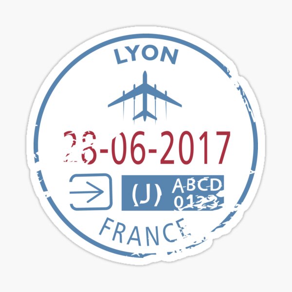 "France, Lyon - Passport Stamp" Sticker for Sale by Sejmen | Redbubble