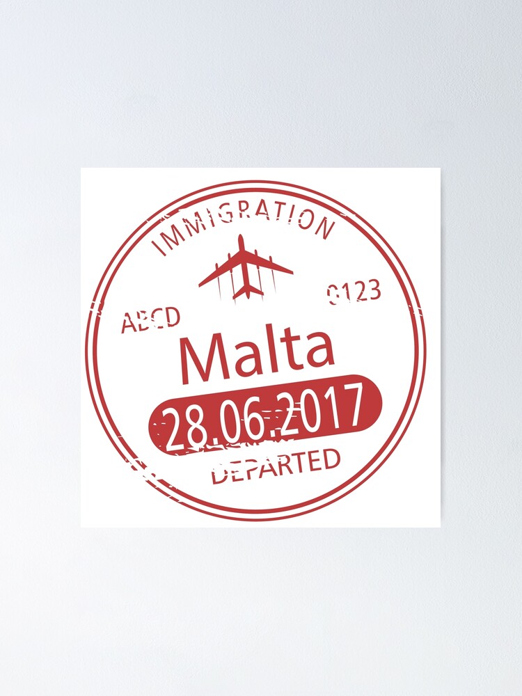 "Malta - Passport Stamp" Poster for Sale by Sejmen | Redbubble