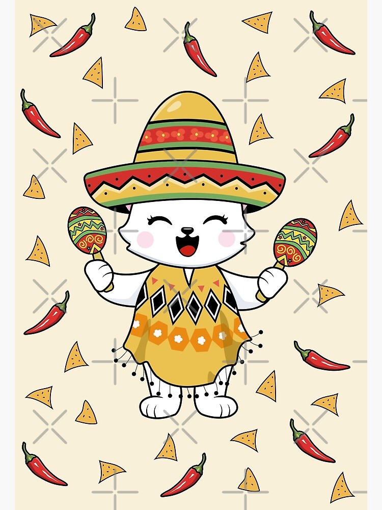 "Traditional Mexican Cat | Shake Your Maracas | Funny Cat" Poster for ...