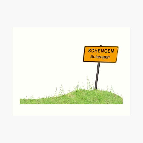 "Schengen road sign" Art Print for Sale by stuwdamdorp | Redbubble