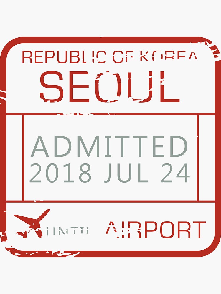 "South Korea, Seoul - Passport Stamp" Sticker for Sale by Sejmen ...