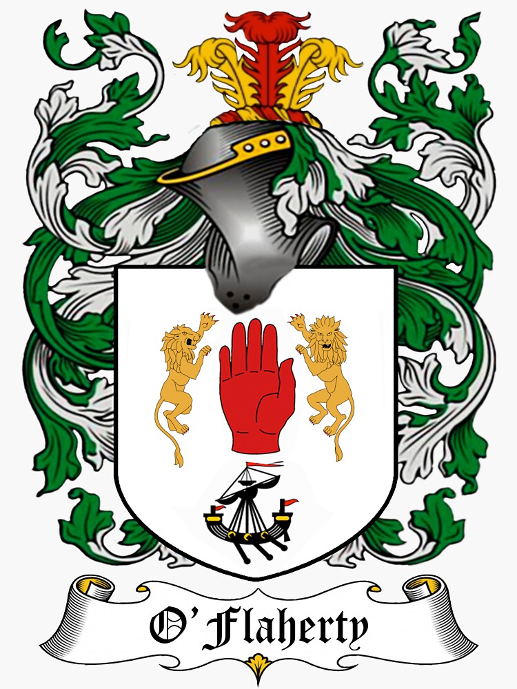 Pegatina for Sale con la obra «ESCUDO DE LA FAMILIA O'FLAHERTY» de ...