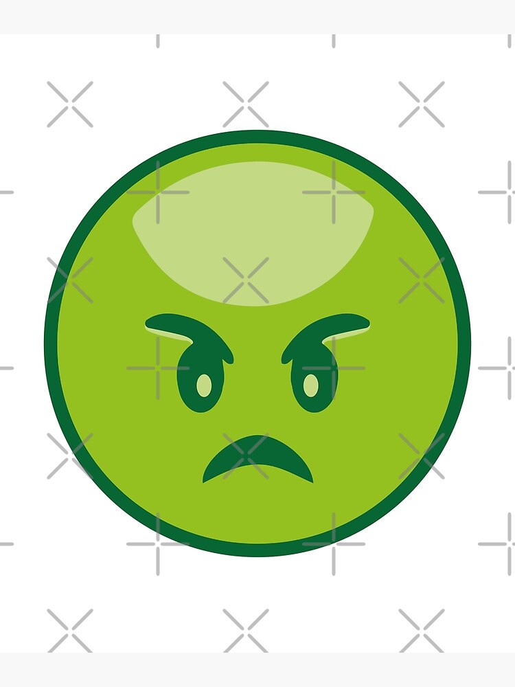 "I Hate You Angry green Emoji" Poster for Sale by bolkibox | Redbubble
