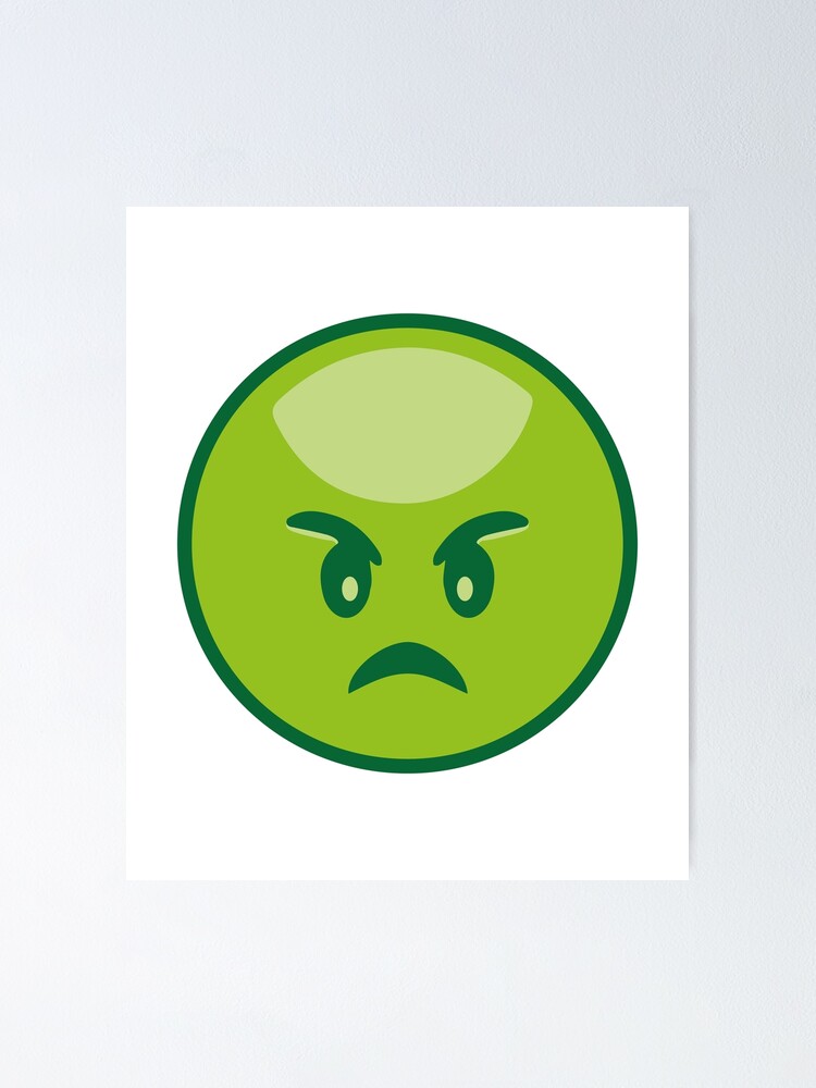 "I Hate You Angry green Emoji" Poster for Sale by bolkibox | Redbubble
