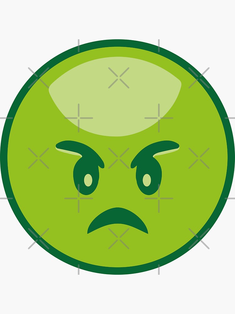 "I Hate You Angry green Emoji" Sticker for Sale by bolkibox | Redbubble