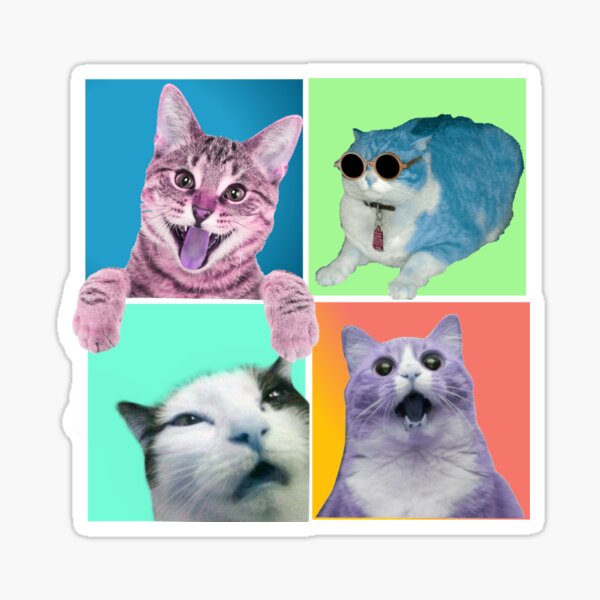 "Four Meme Cats of the Apocalypse Pullover Sweatshirt" Sticker for Sale ...