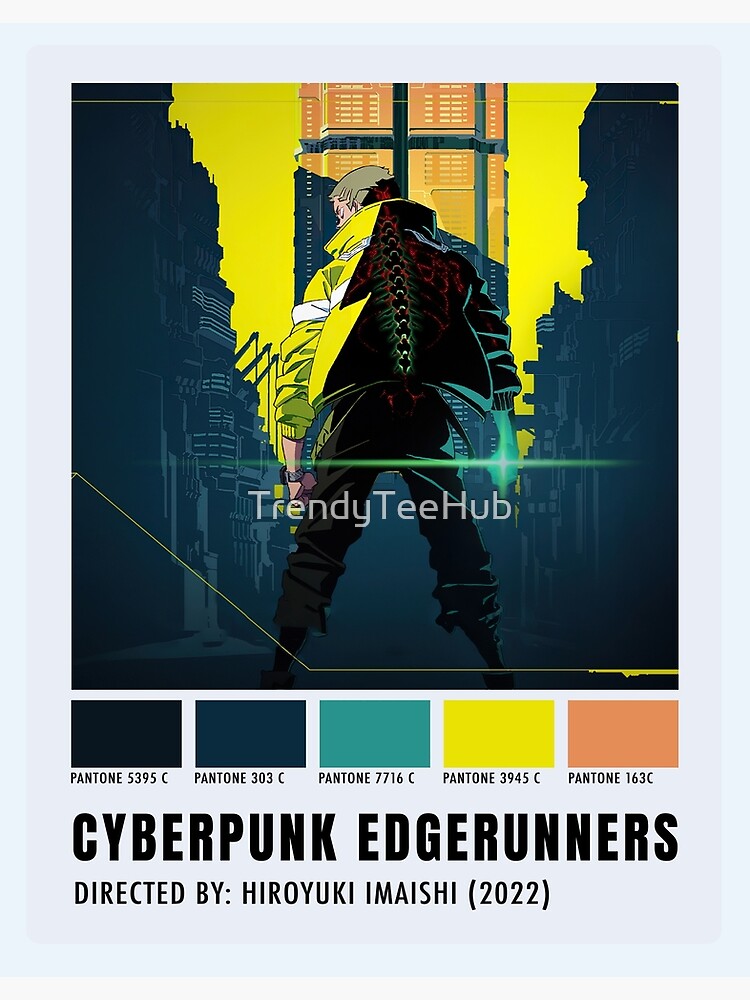David pantone poster colors edgerunners anime cyberpunk Premium Matte ...