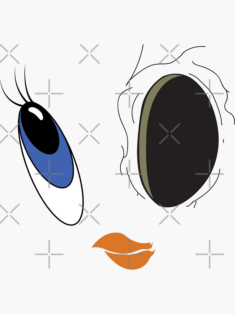 "Yellow Duck Eyes, Cartoon Duck, Yellow Duck, Duck Bone " Sticker for ...