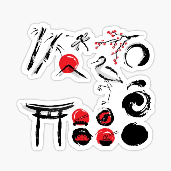 "japanese Theme" Sticker for Sale by DigitalArt-Tee | Redbubble
