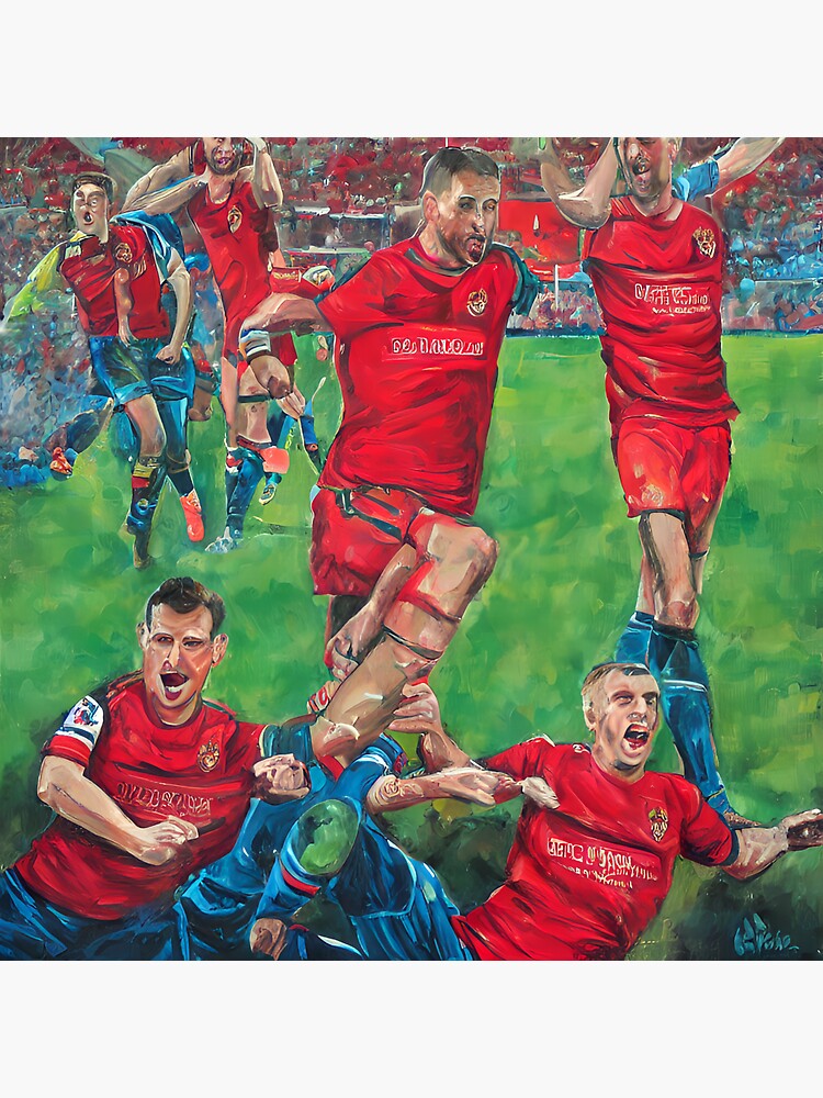 "Wrexham AFC "Celebration" Painting" Sticker for Sale by Nayith10 ...