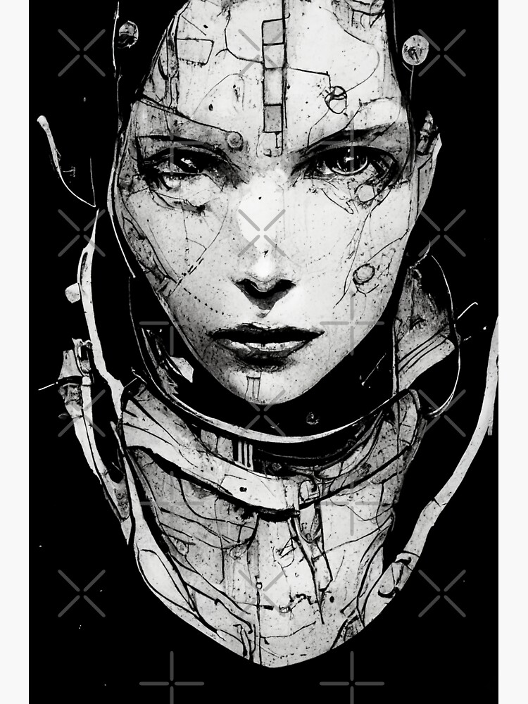 "cyborg woman sticker" Sticker for Sale by swangastudio | Redbubble