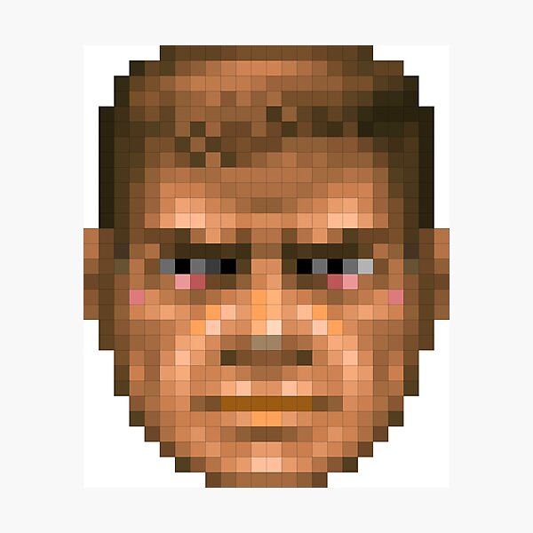 "DOOM HEALTH INDICATOR FACE" Photographic Print for Sale by GlewPrint ...