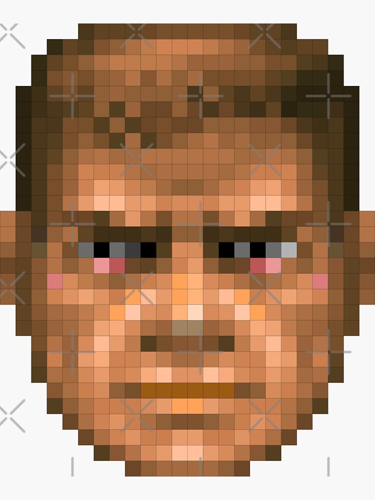 "DOOM HEALTH INDICATOR FACE" Sticker by GlewPrint | Redbubble