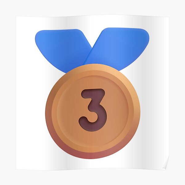 "3rd Place Medal Emoji - Large" Poster for Sale by abroadDesigns ...