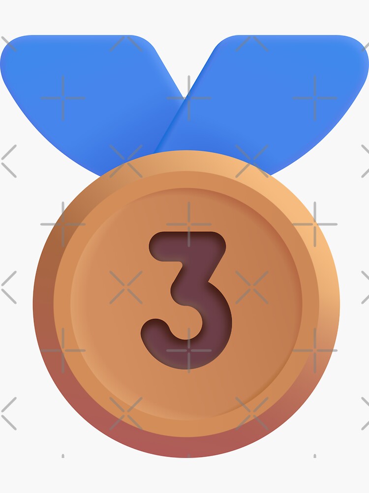 "3rd place medal emoji - optimized" Sticker for Sale by abroadDesigns ...
