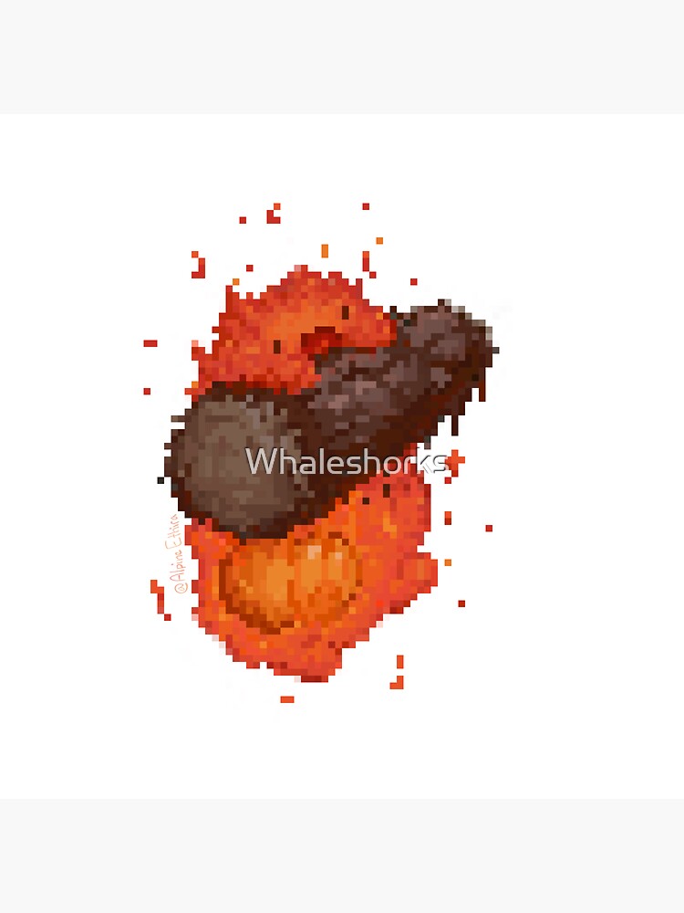 "Calcifer Hang On! Pixel Art" Sticker for Sale by AlpineEthira | Redbubble