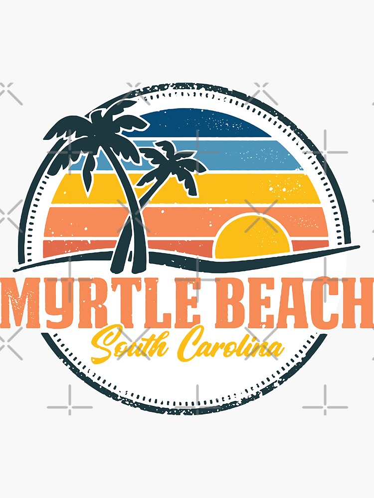 "Myrtle Beach South Carolina Vacation Travel Design" Sticker for Sale ...
