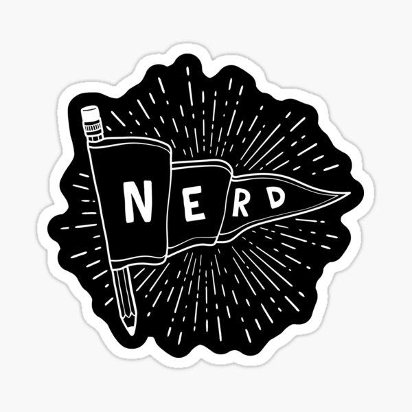 Pegatina «Nerd and Proud - Banderín con bandera de lápiz para artistas ...