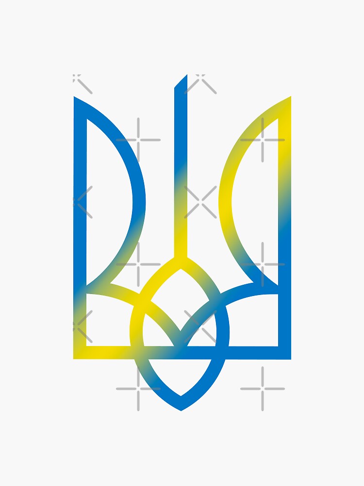 "President Zelensky Ukraine Small Blue Yellow Trident Emblem" Sticker ...