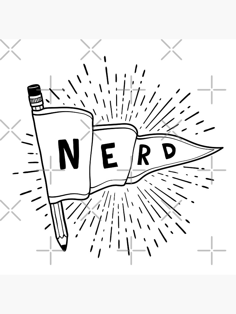 Lámina fotográfica «Nerd and Proud - Banderín con bandera de lápiz para ...