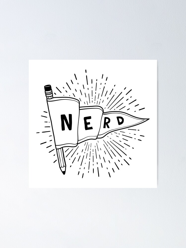 "Nerd and Proud - Pencil Flag Banner Pennant for artists, animators ...