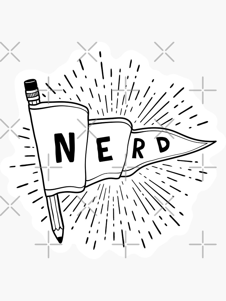"Nerd and Proud - Pencil Flag Banner Pennant for artists, animators ...