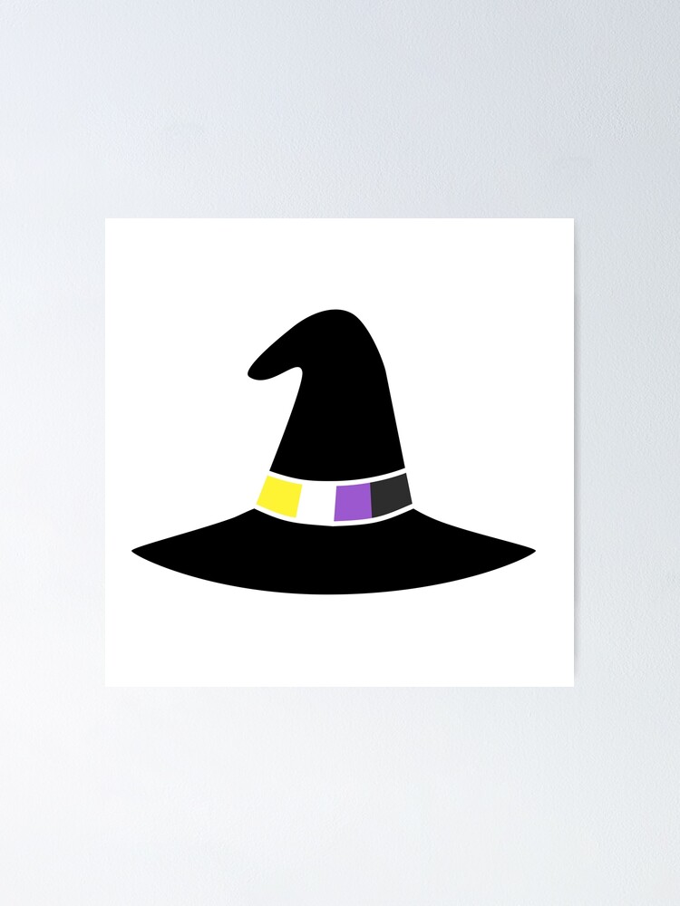 "Non binary pride witch hat" Poster for Sale by lunyssa | Redbubble