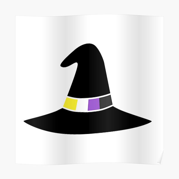 "Non binary pride witch hat" Poster for Sale by lunyssa | Redbubble