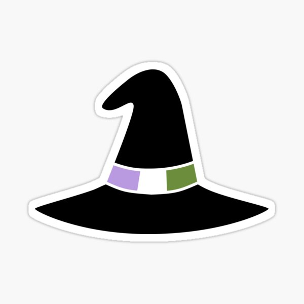 "Genderqueer pride witch hat" Sticker for Sale by lunyssa | Redbubble
