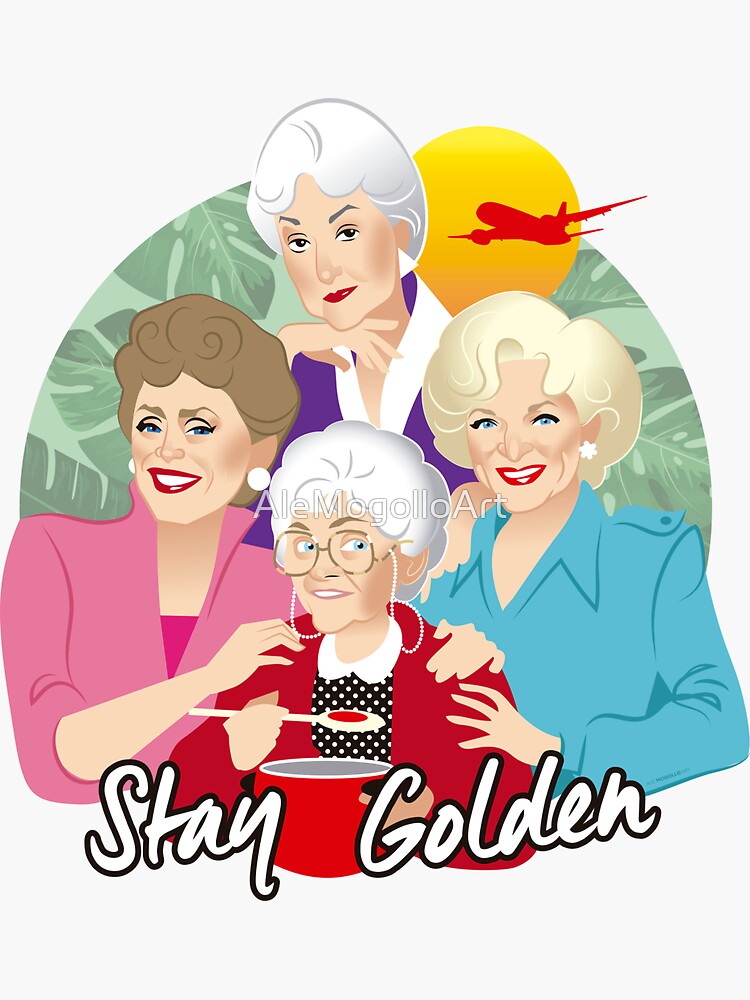 "Stay Golden" Sticker for Sale by AleMogolloArt | Redbubble