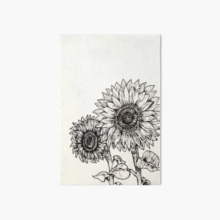 "Sunflower Ink" Art Board Print for Sale by ReimaginedSkies | Redbubble