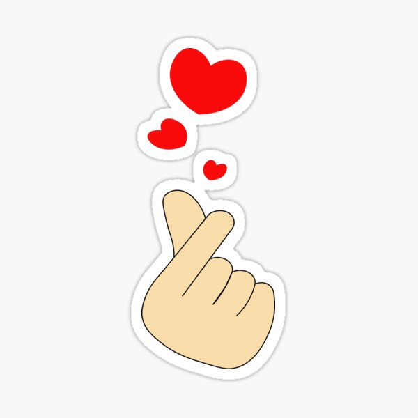 "KOREAN HEART " Sticker for Sale by Saberfahid | Redbubble