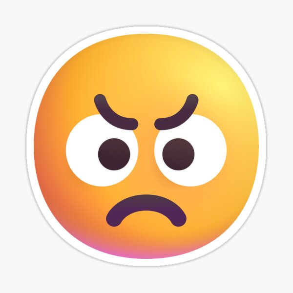 "Angry face emoji - optimized" Sticker for Sale by abroadDesigns ...