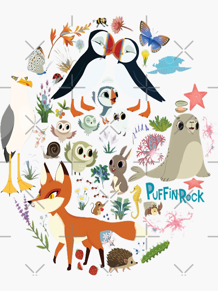 "Puffin Rock gift for fans puffin rock characters" Sticker for Sale by ...