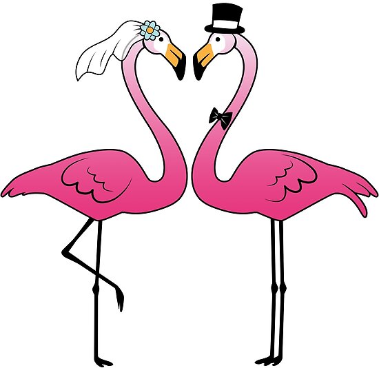 Pink Flamingo Fiances Bride Groom Wedding T Posters By Yeoys