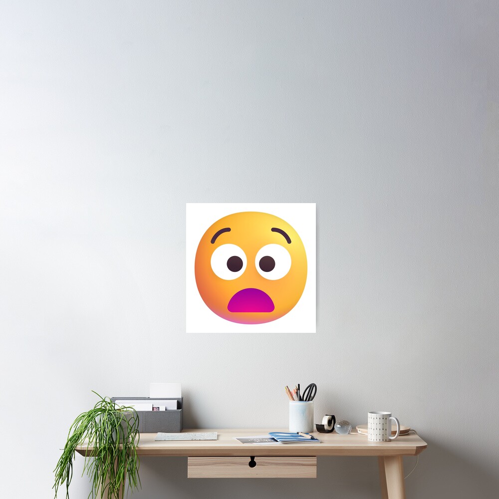 "Agony face emoji - large" Poster for Sale by abroadDesigns | Redbubble