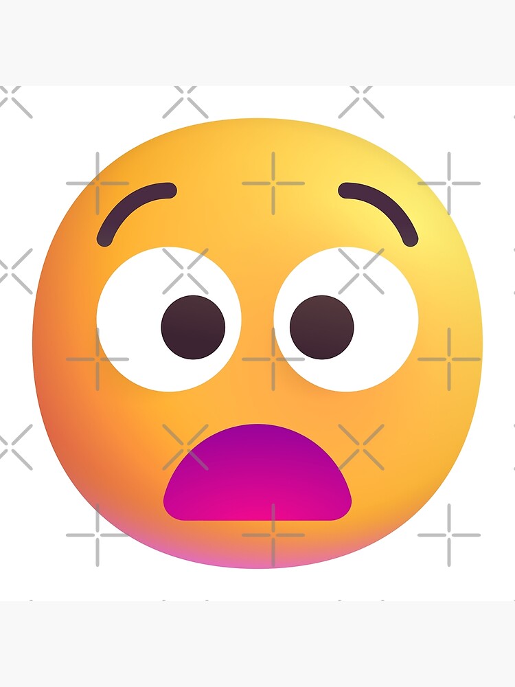 "Agony face emoji - large" Poster for Sale by abroadDesigns | Redbubble